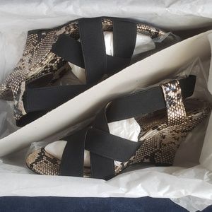 J.Renee | Shoes | New Jrenee Snake Print Elastic Wedge Sandals | Poshmark